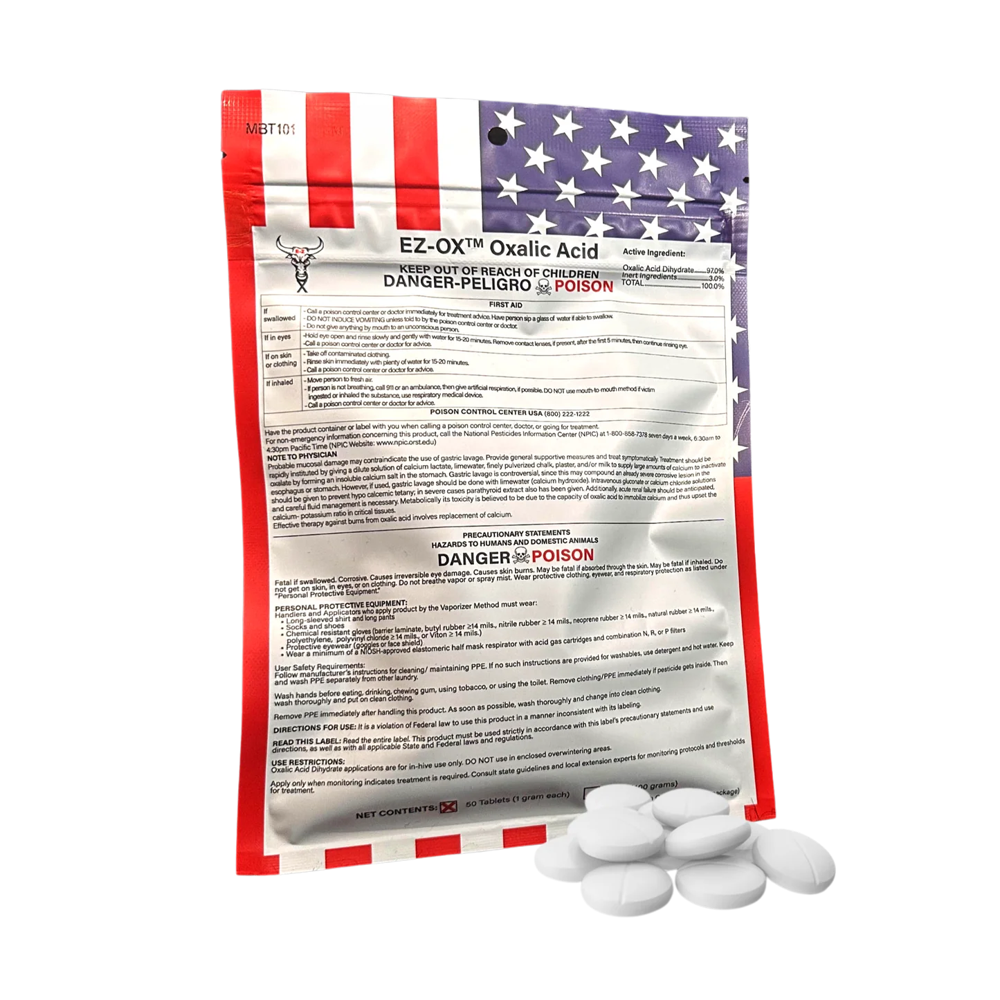 EZ-OX™ Oxalic Acid – 50 Tablets – Bee & Comb