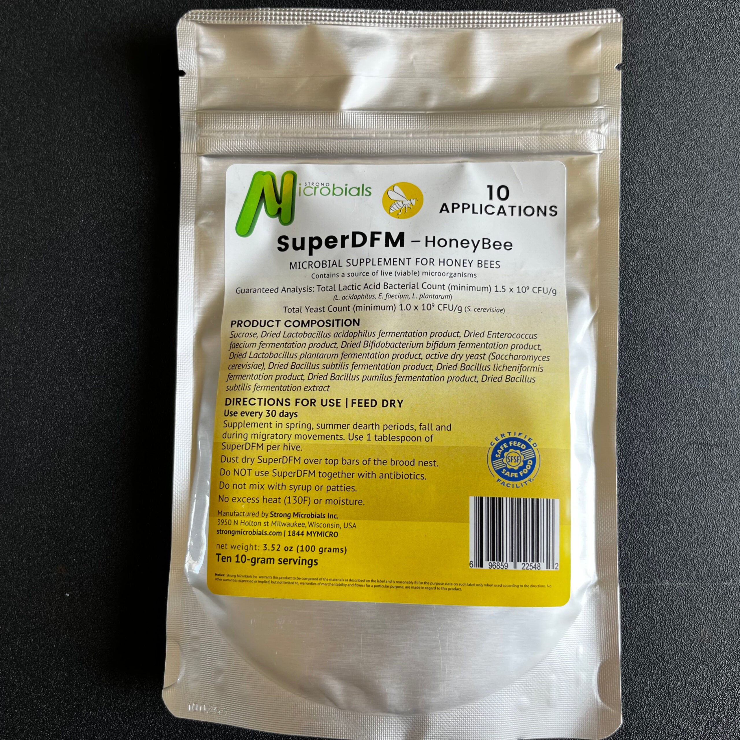 SuperDFM microbial supplement for honey bees – Bee & Comb